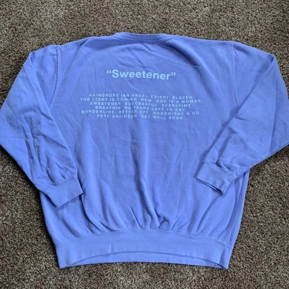 Ariana Grande | Tops | New Sweetener Tracklist Crewneck Purple | Poshmark